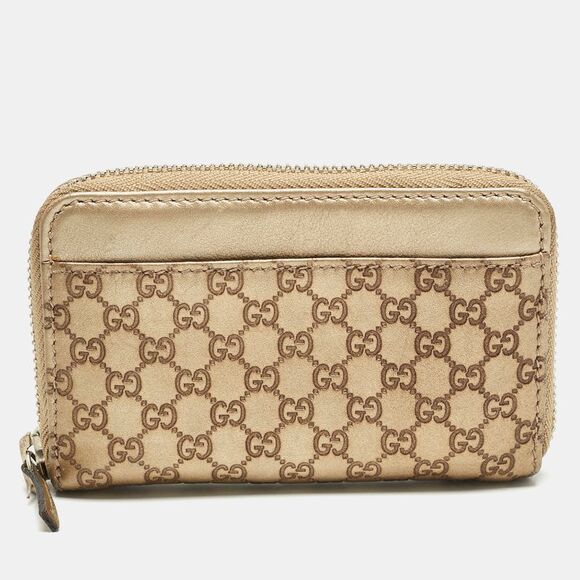 Gucci | Bags | Gucci Gold Guccissima Leather Zip Coin Purse | Poshmark